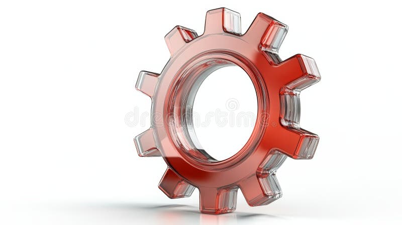 A Vibrant Red Gear Symbolizing Innovation and Engineering. Ideal for ...