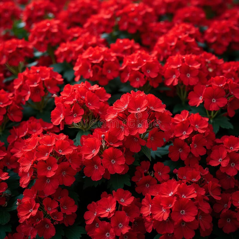 Vibrant Red Geraniums Creating a Bold Floral Background Stock ...