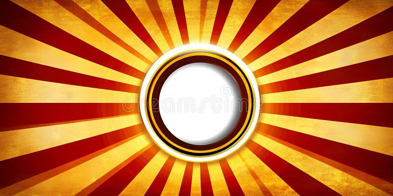 Vibrant Red and Gold Sunburst Background with Circular Frame for Text ...