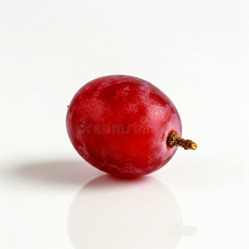 Vibrant Red Grape with Its Stem Attached, Isolated on a Bright White ...