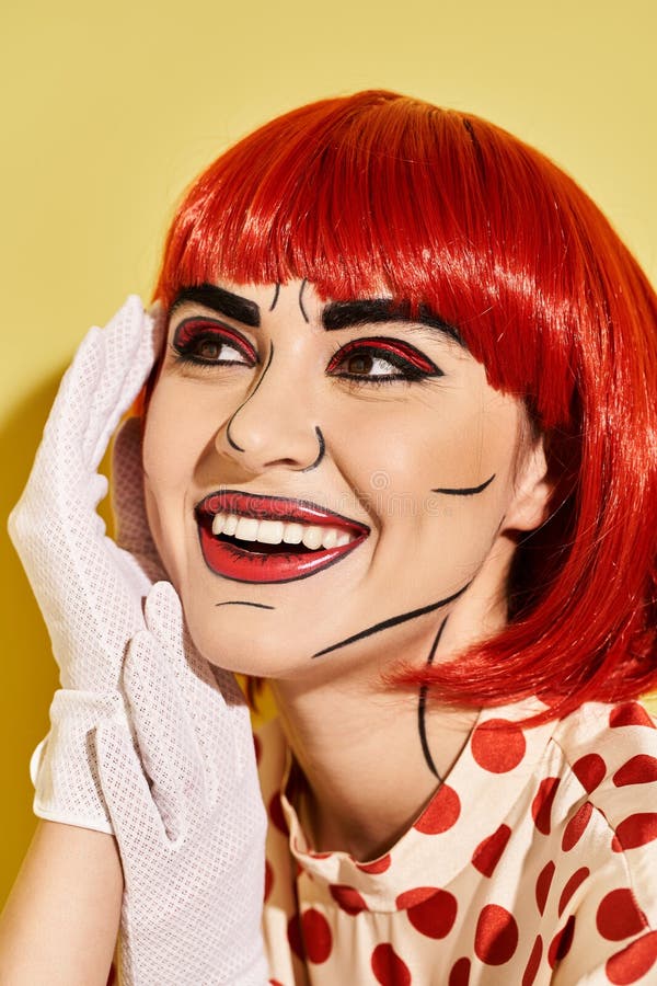 A Vibrant Red Haired Woman Wearing Stock Image Image Of Glamorous