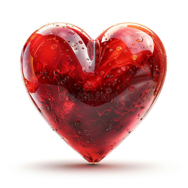 Vibrant Red Heart Shape with Liquid Texture Stock Illustration ...