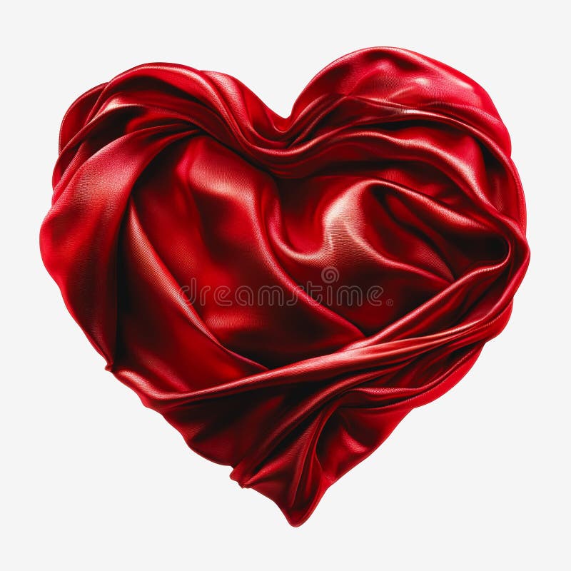 Vibrant Red Heart-Shaped Object Resting Elegantly on a Pure White ...