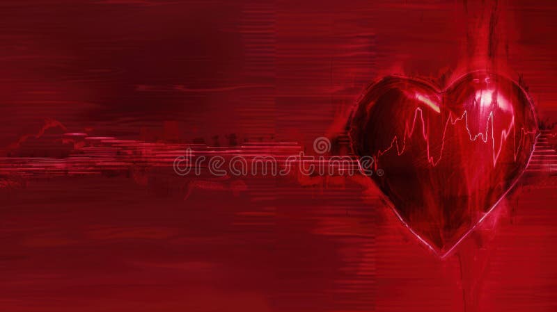 Vibrant Red Heartbeat. High-detailed Wallpaper with Plain Background ...
