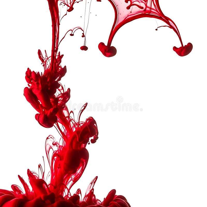 Red Ink Dissolving in Water on White Background Stock Image - Image of ...