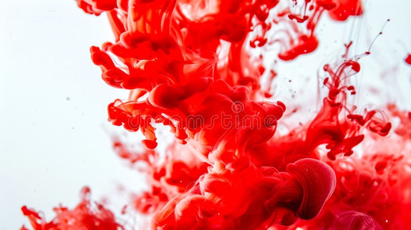 Vibrant Red Ink Swirl in Water Stock Photo - Image of liquid, swirling ...