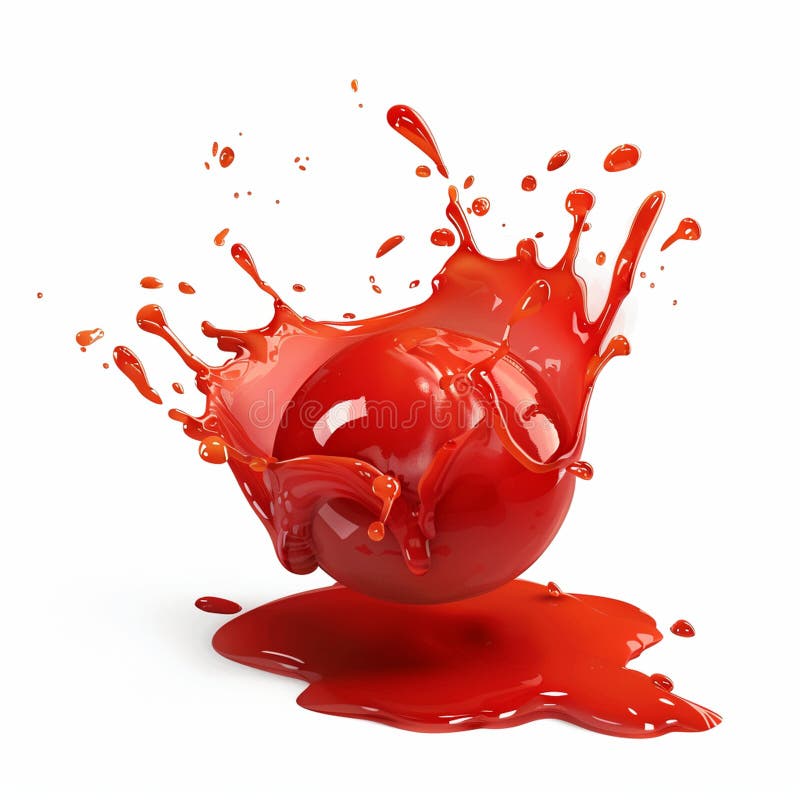 A Vibrant Red Ketchup Splash Creates an Energetic and Playful Scene ...
