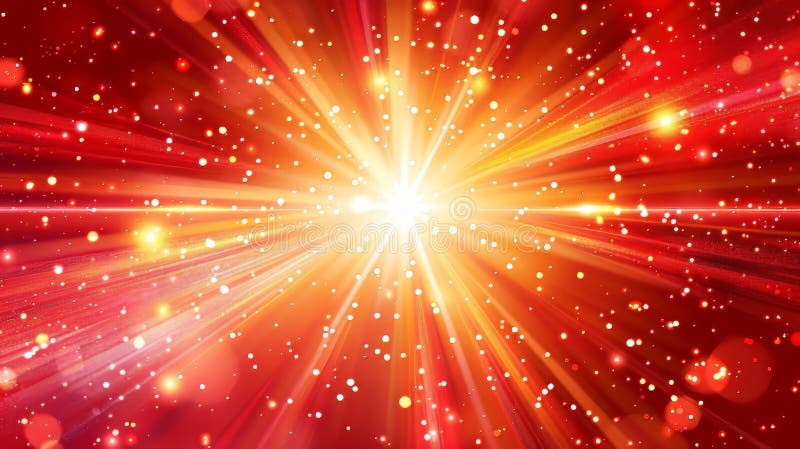 Vibrant Red Light Burst Abstract Rays on Dark Red with Orange and ...