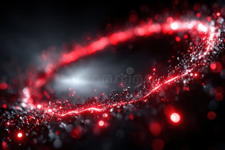 Vibrant Red Light Trails Form a Mesmerizing Circular Pattern on a Dark ...