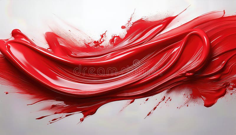 Vibrant Red Line of Paint on Transparent Background a Captivating ...