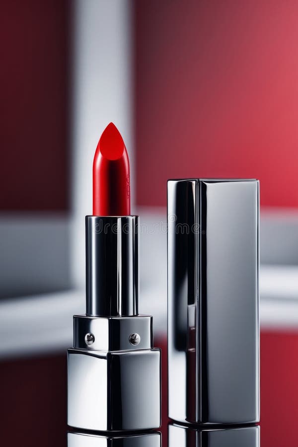 Vibrant Red Lipstick with Textured Red Background. Stock Photo - Image ...