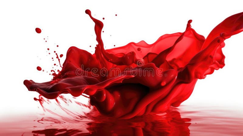 Vibrant Red Liquid Explosion on a Neutral Surface Stock Illustration ...