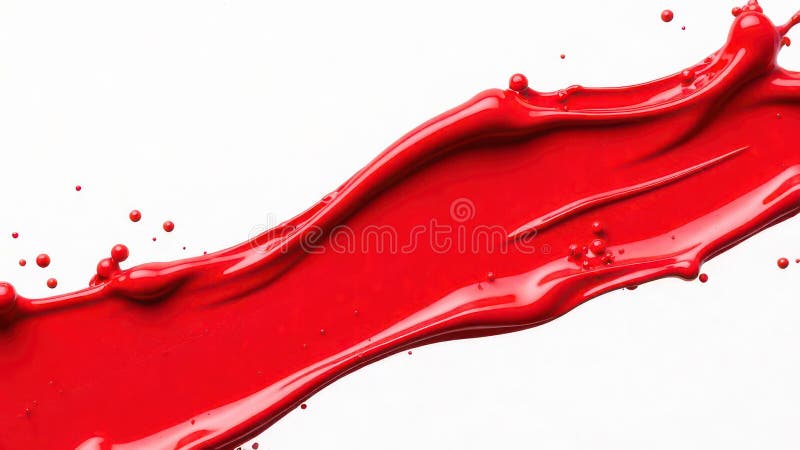 Vibrant Red Liquid Paint Splash on White Background Stock Illustration ...