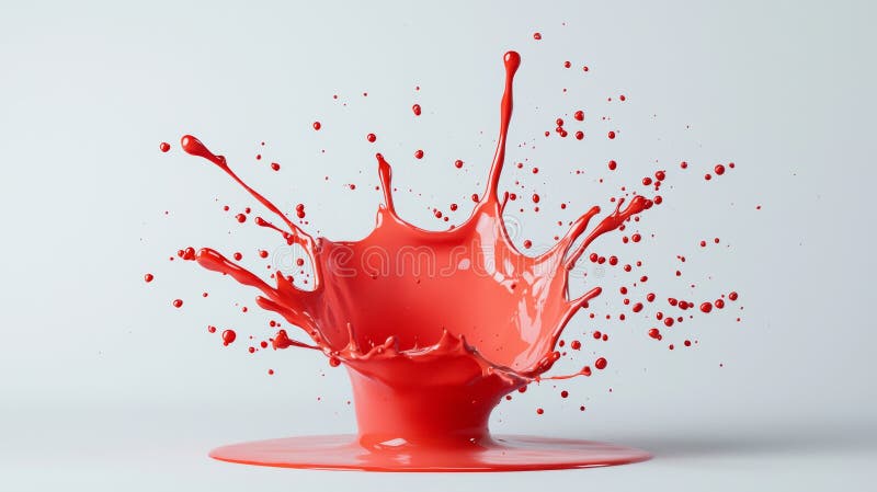 Vibrant Red Liquid Splash Against a Clean Background Stock Illustration ...