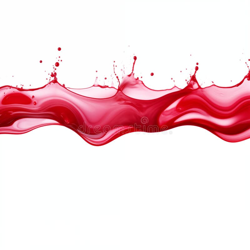 Vibrant Red Liquid Splashing Against a White Background in an Abstract ...