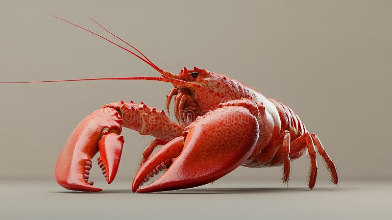 A Vibrant Red Lobster Standing Proudly in a Minimalist Setting Stock ...