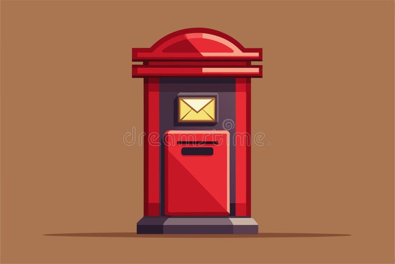 A Vibrant Red Mail Post Stands Alone, Featuring an Envelope Symbol on ...