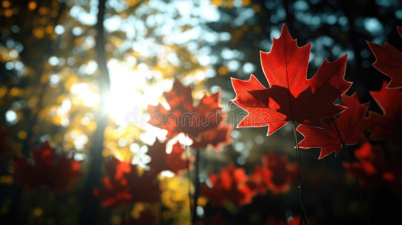 Celebrating Canada Day with a Single Maple Leaf Drifting in Pure White ...