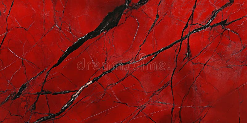 Vibrant Red Marble Background Bold Black Veins Rich Ruby Stone Texture ...