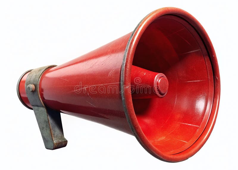 Red Megaphone Isolated on White Background a Powerful Symbol of Public ...
