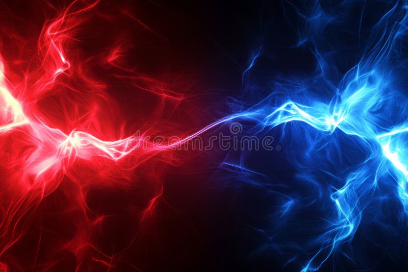 A Vibrant Red and Neon Blue Abstract Background with Sharp Lines ...