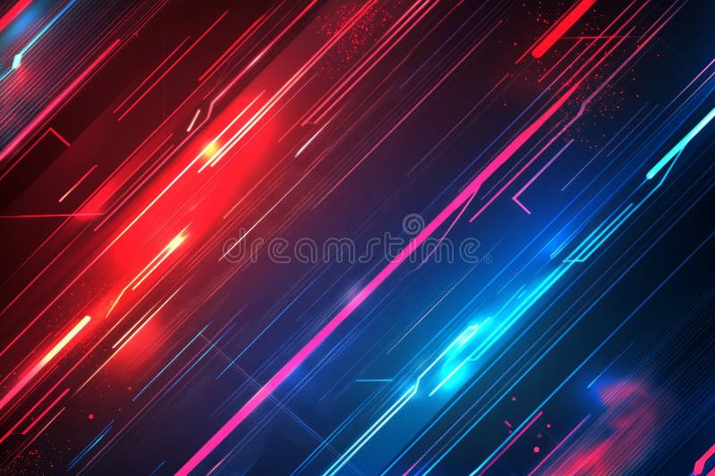 Vibrant Red Neon Blue Abstract Background Sharp Lines Glowing Edges ...