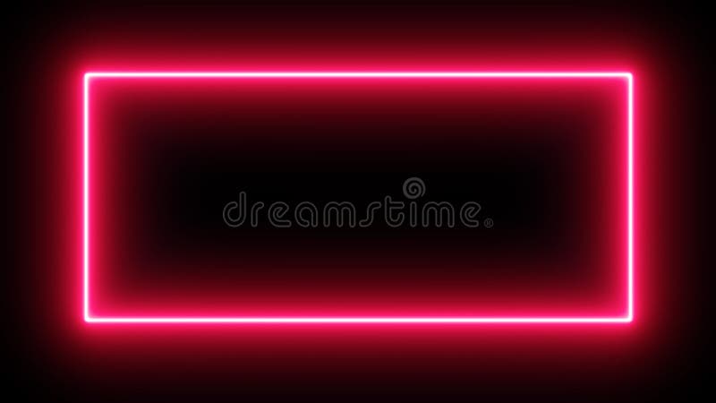 Red Neon Rectangle Frame on a Black Background Stock Illustration ...