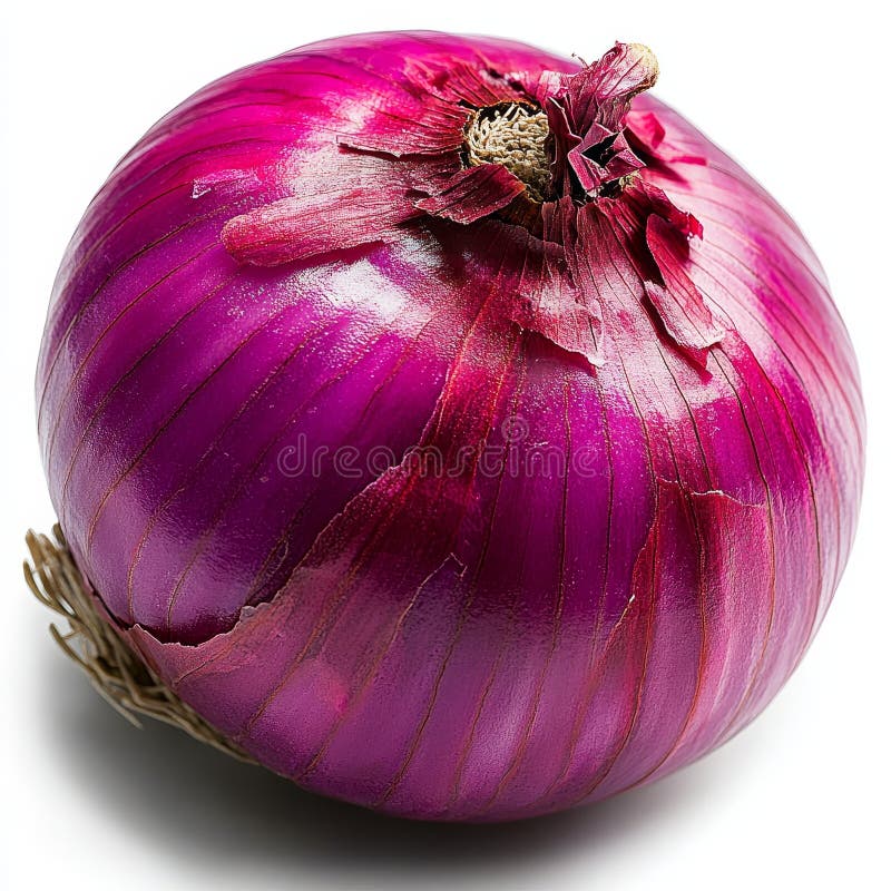 Vibrant Purple Onion White Background Showcases Texture Stock Photos ...
