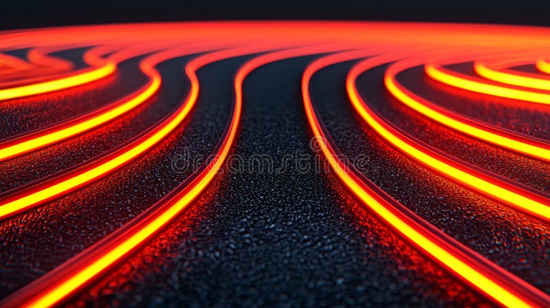 Vibrant Red Optic Cables on Dark Background Stock Illustration ...