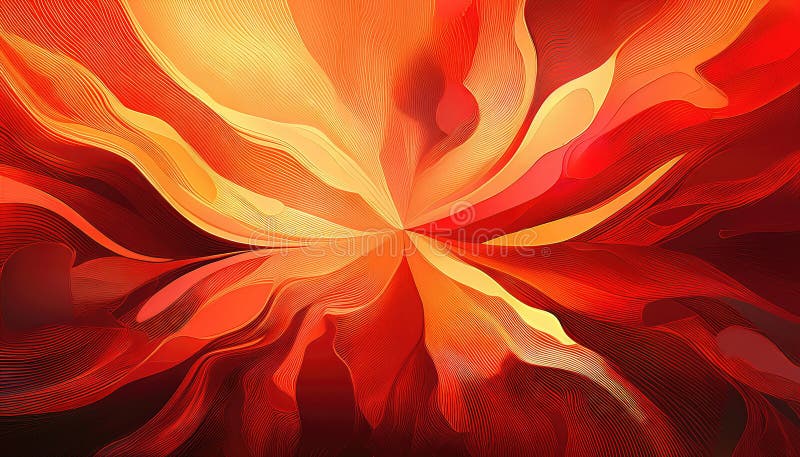 Vibrant Red and Orange Abstract Artwork Energetic Geometric Forms ...