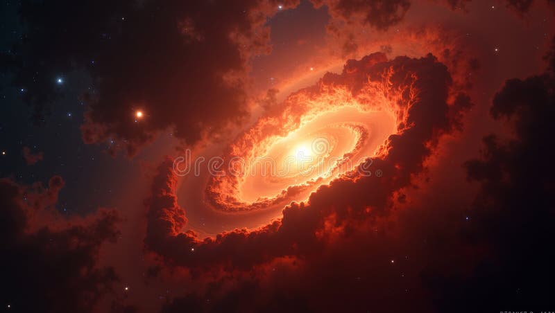 Vibrant Red and Orange Cosmic Nebula Around a Dying Star Stock ...