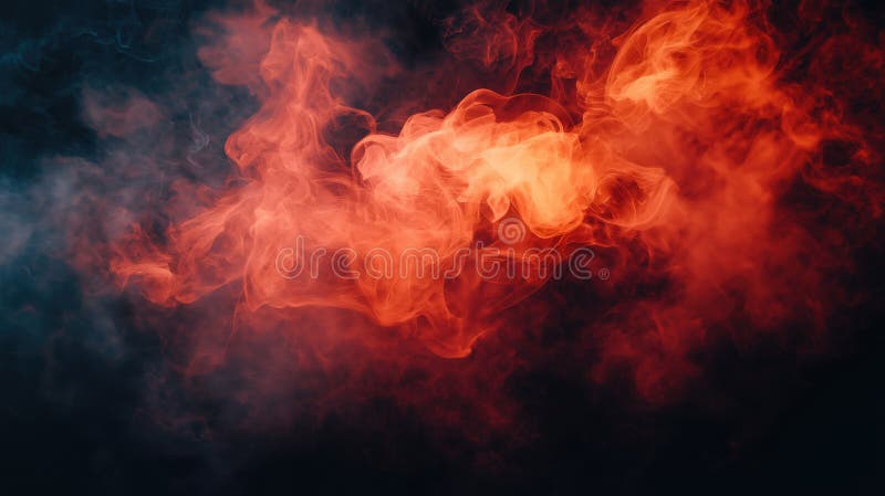 Vibrant Red and Orange Smoke Cloud on Dark Background Stock Photo ...