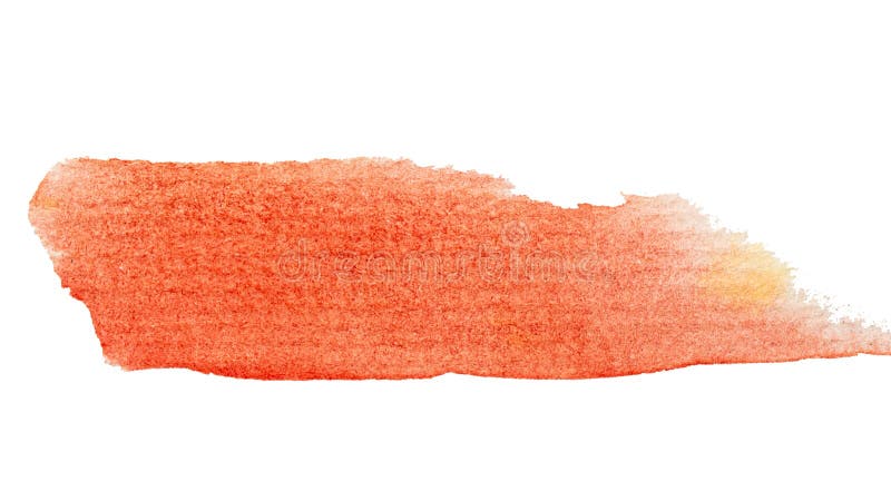 Vibrant Red-orange Watercolor Brushstroke Texture on White Background ...