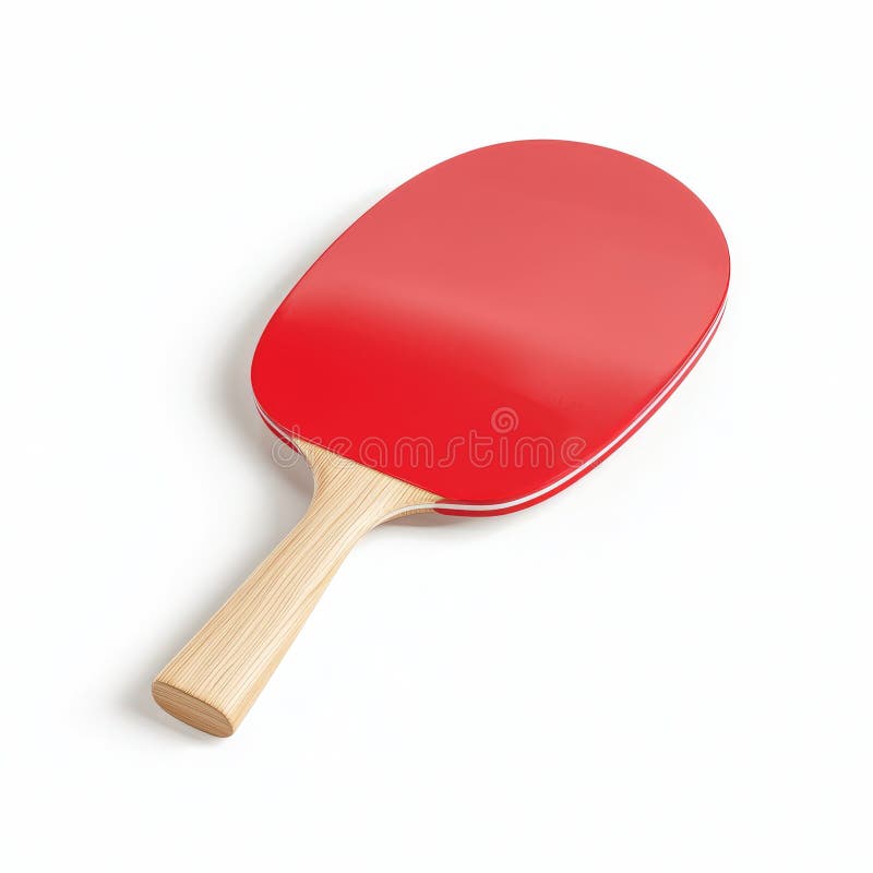 A Vibrant Red Paddle Ready for Table Tennis Action on a Clean White ...