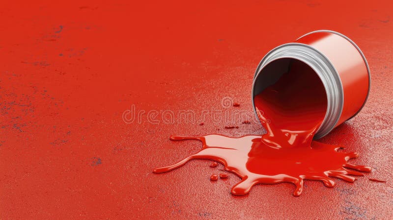 Bright Red Paint Splash from a Spill on a Smooth Surface Stock ...