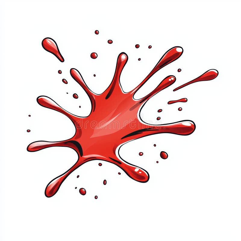 Vibrant Red Paint Splash with Droplets Against a Clean Background for ...