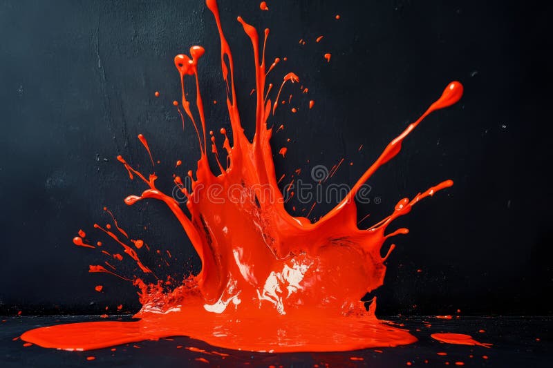 Vibrant Red Paint Splashes, Layered Over a Dark Background for a Bold ...