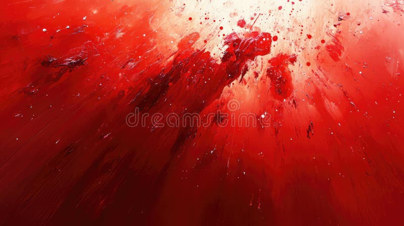 Vibrant Red Paint Splatter Art Wide Angle Centered Abstract Background ...