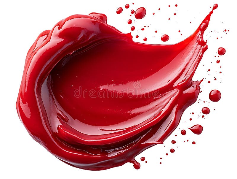 Vibrant Red Paint Splatter with Droplets Isolated on White Background ...