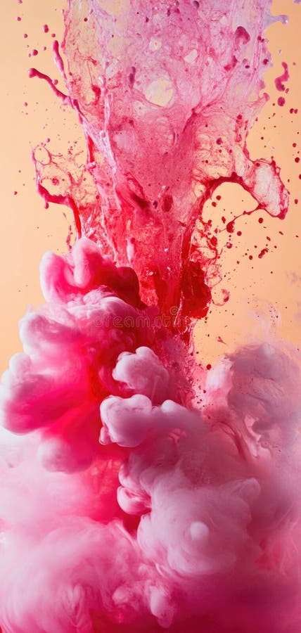 Vibrant Red and Pink Splashes Create an Energetic Abstract ...