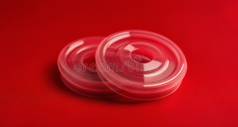 Vibrant Red Plastic Rings on a Red Background Stock Illustration ...