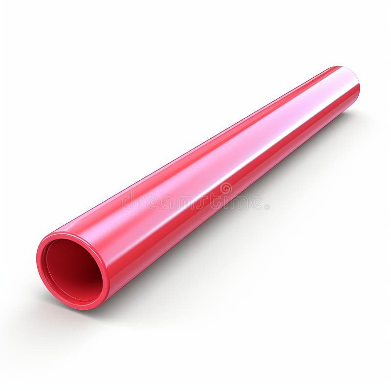 Vibrant Red Plastic Tube on White Isolated Background Composition Stock ...