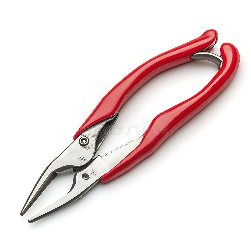 Vibrant Red Pliers with Ergonomic Grip on White Surface Stock Photo ...