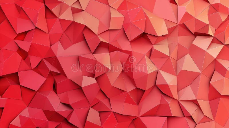 A Vibrant Red Polygon Background, Blending Modern Flat Illustrations ...