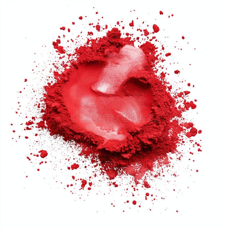Vibrant Red Powder Explosion Isolated on White Background Stock Image ...