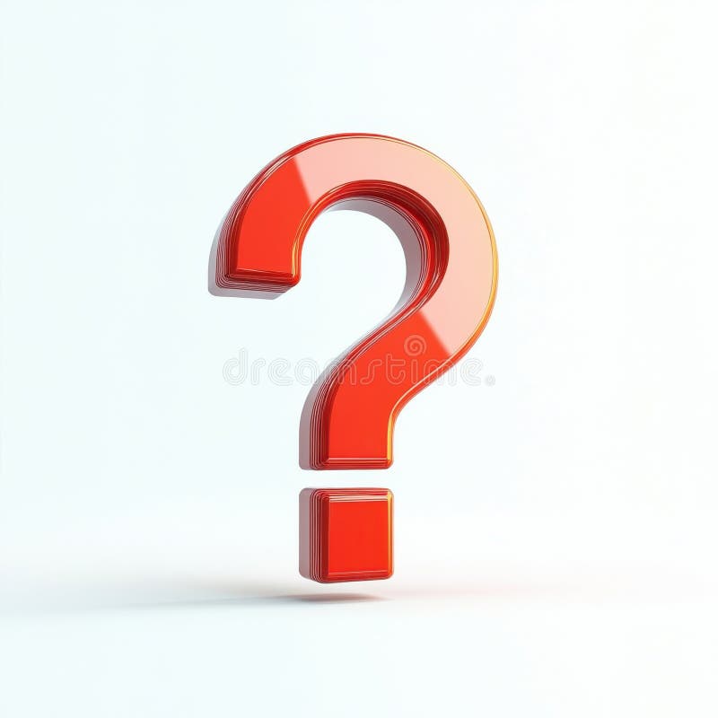 Vibrant Red Question Mark Icon with Clean Edges on a Light Background ...