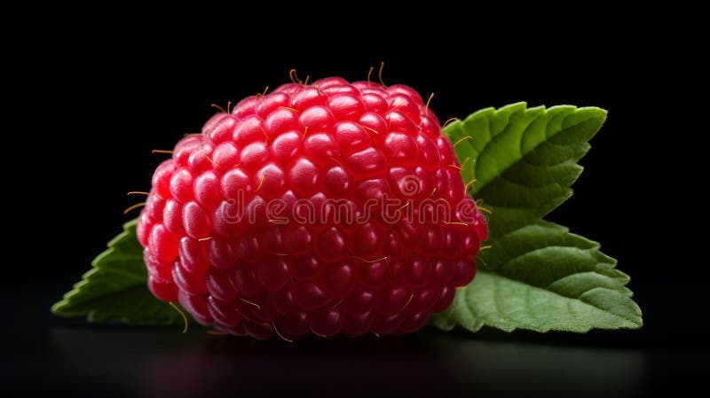 Vibrant Red Raspberry on Dark Background - Innovative Rtx Style Stock ...