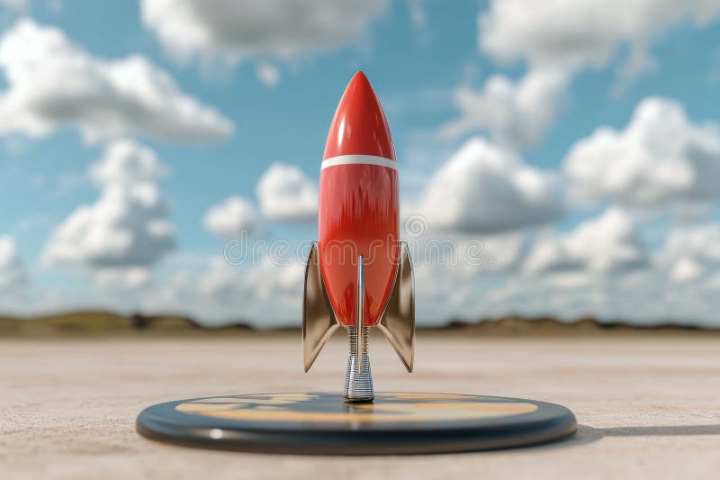 Retro Rocket Launch stock illustration. Illustration of innovation ...