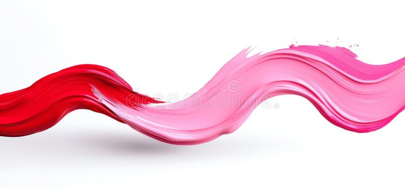 Vibrant Red Ribbons Form a Flowing Brushstroke Effect. Abstract Digital ...