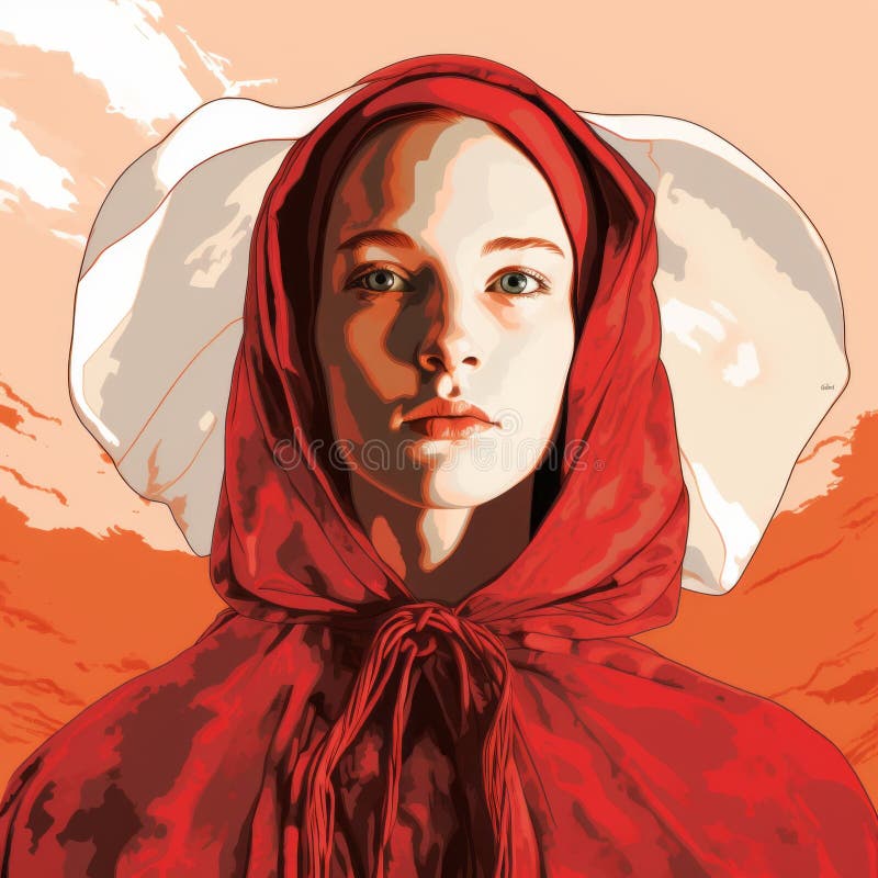 Vibrant Red Riding Hood Illustration by Peter Mcmanus Stock ...